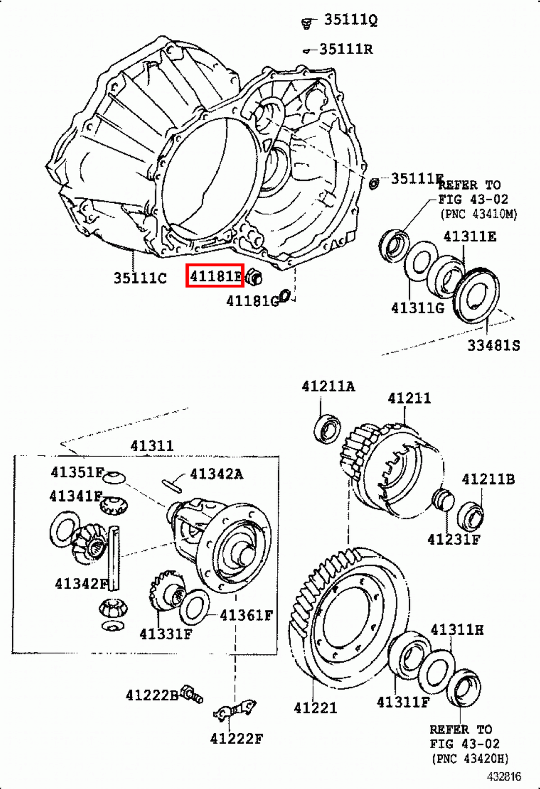 Genuine Hilux LN130 LN112 LN111 LN110 LN109 LN108 Front Diff Magnetic ...