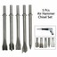 5Pcs 7'' Extra Long Air Hammer Punch Chipping Chisel Bit Set Tool .401 ...
