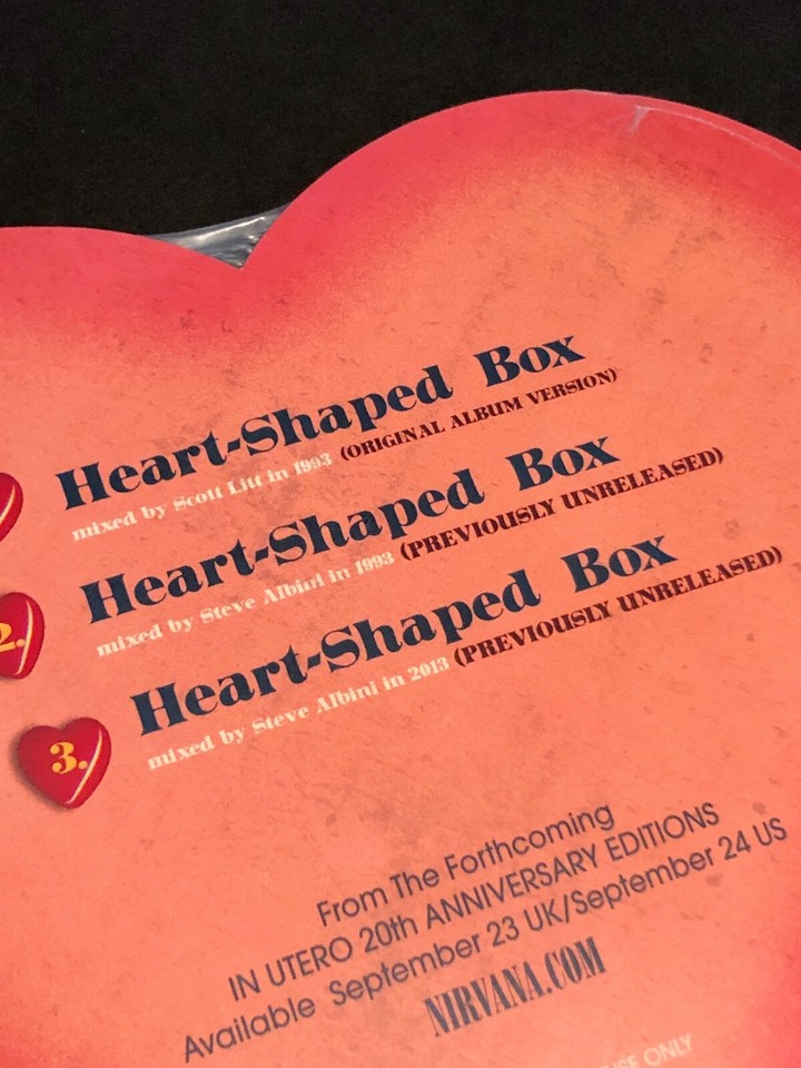 Nirvana-Heart Shaped Box 20th Anniversary CD Single, Limited heart ...