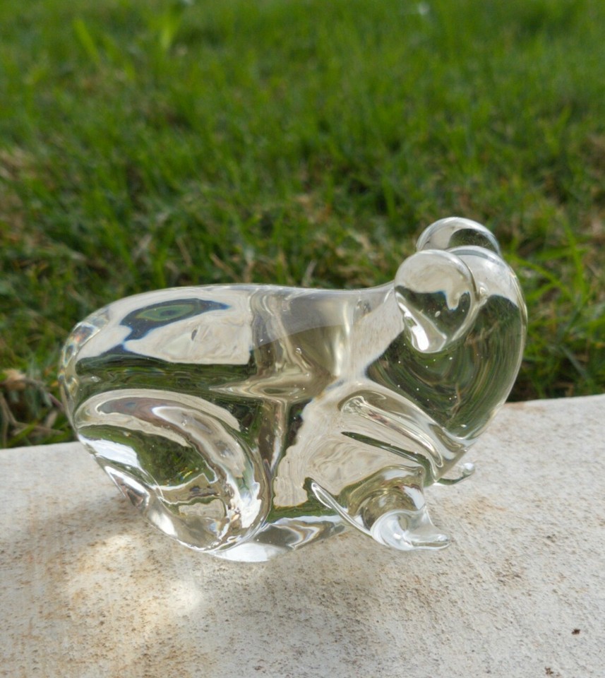 Art Glass Frog Toad Abstract Big Eyes Ready to Leap Jump Clear Small ...