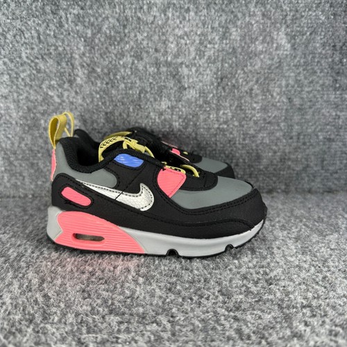 Nike Air Max 90 Toddler Girls 7c Shoes Black Gray Pink Athletic ...