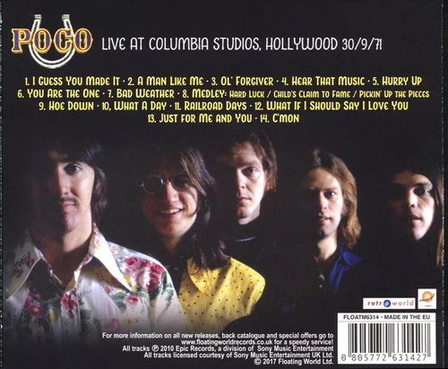 POCO Live At Columbia Studios, Hollywood 9/30/71 *SEALED* CD UK Import ...