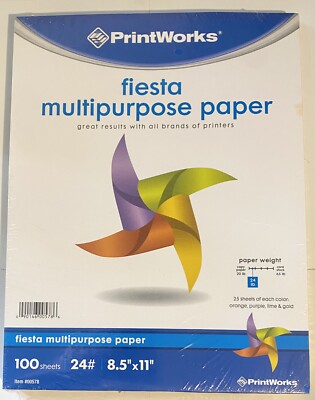 Printworks Bright Colored Paper, 4 Assorted Colors , FSC Certified ,100 ...