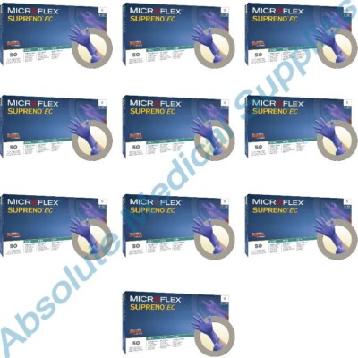 *500-Gloves* Microflex Supreno EC Extended Cuff PF Nitrile Small SEC ...