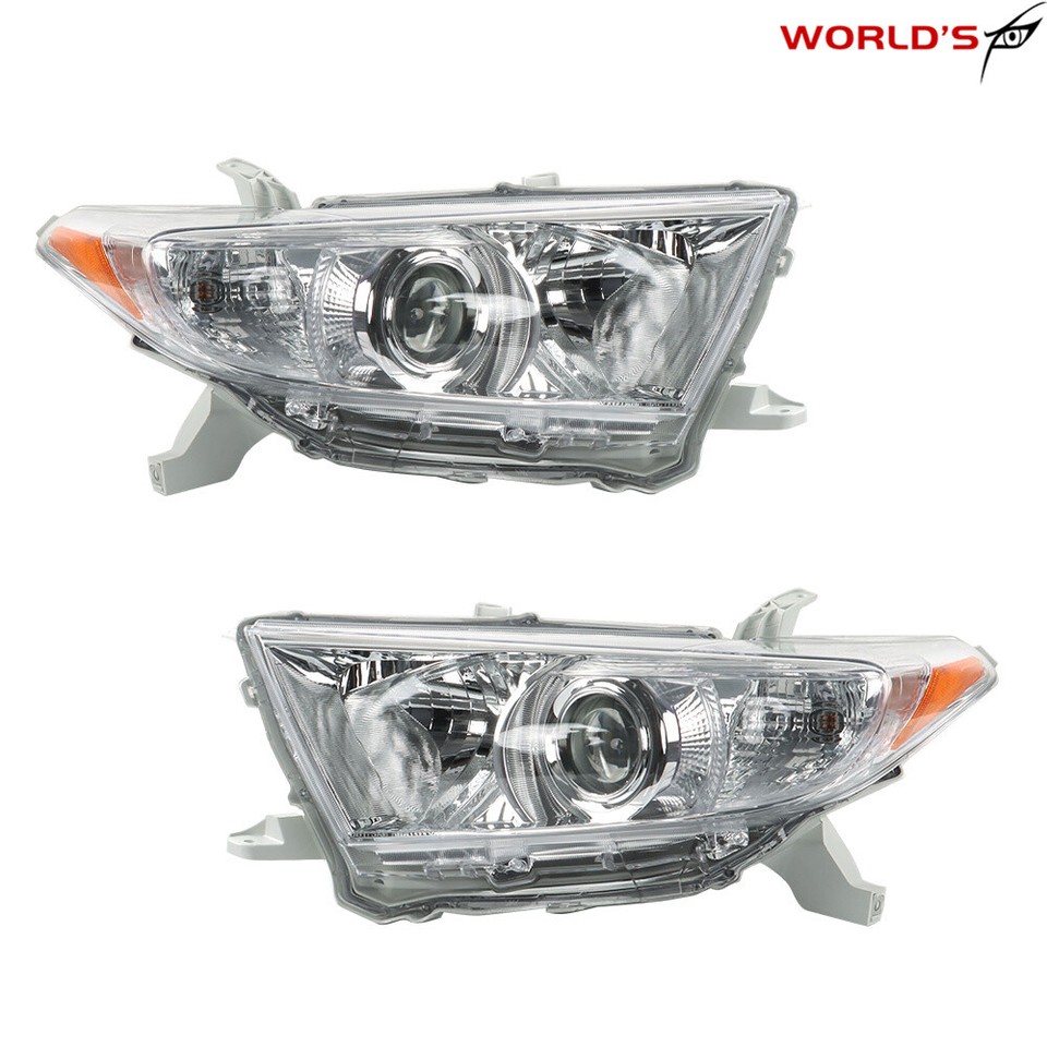 For SET Toyota Highlander 2011-2013 Headlights Headlamps Headlight ...