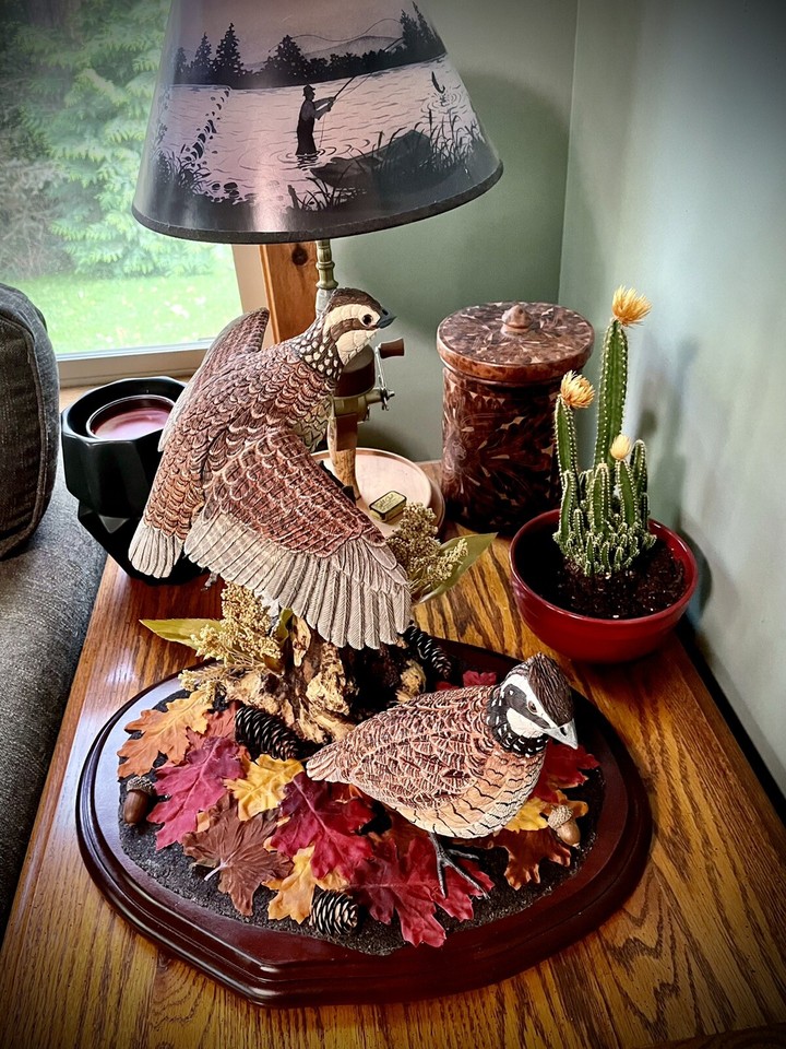 Bobwhite Quail Wood Carving - State Fair Award Winning Hand Carved Pair ...