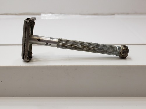 Lady Gillette Blue Handle Starbursts Atomic Stars Safety Razor Vintage ...