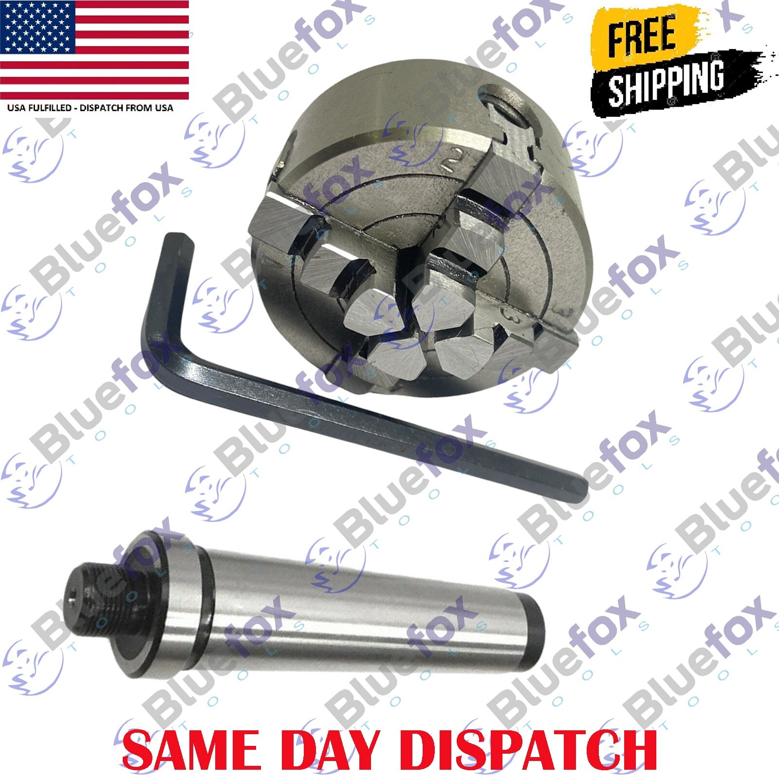 4 Jaw 2" Inch 50mm Independent Mini Lathe Chuck M14 x 1 & 3MT Arbor ...