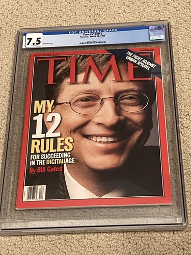 Bill Gates Time Magazine CGC 7.5 White Pages (“Digital Age”- 1999 ...