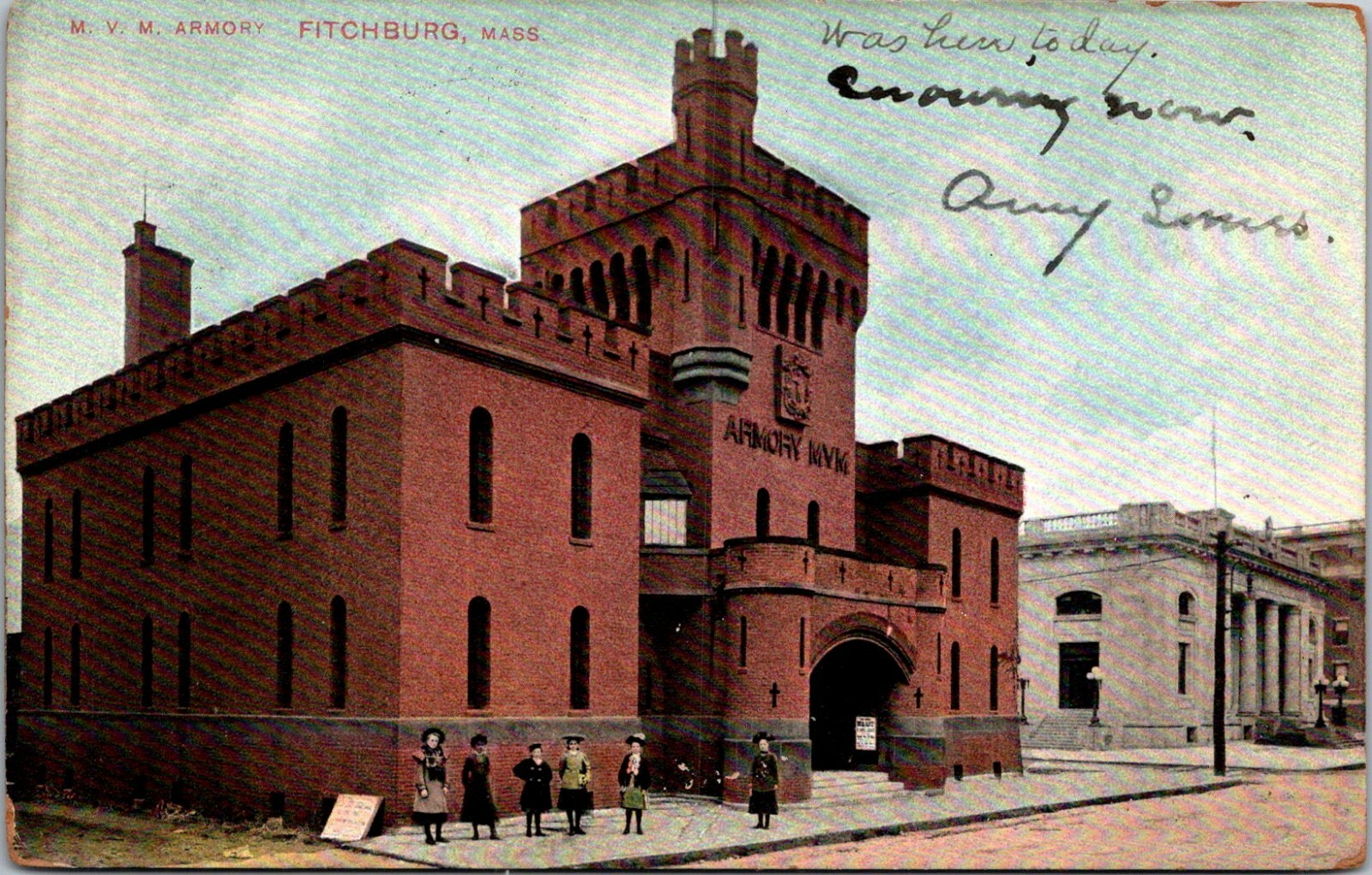 Postcard 1907 M.V.M. Armory Fitchburg, MA Fancy Dressed Women National ...