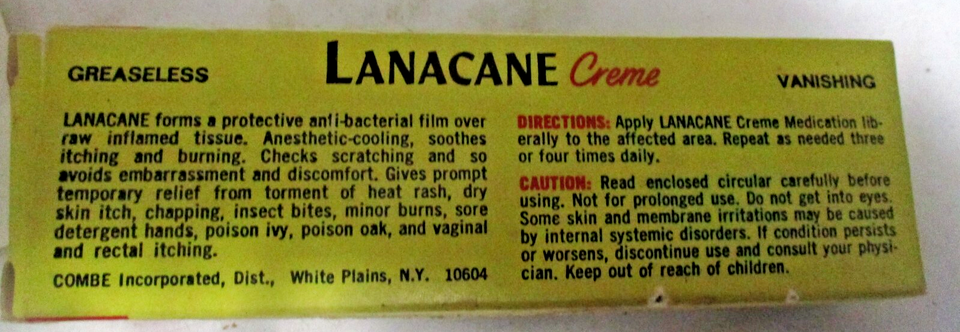 1950s Combe INC Lanacane Box & Instructions W/ Ads | eBay