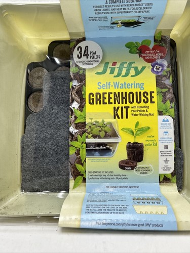 (Qty 11)-Jiffy 34-Cell Self-Watering Greenhouse Peat Pellet Starter Kit ...