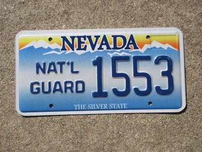 Nevada National Guard License Plate NV Silver State Military 1553 | eBay