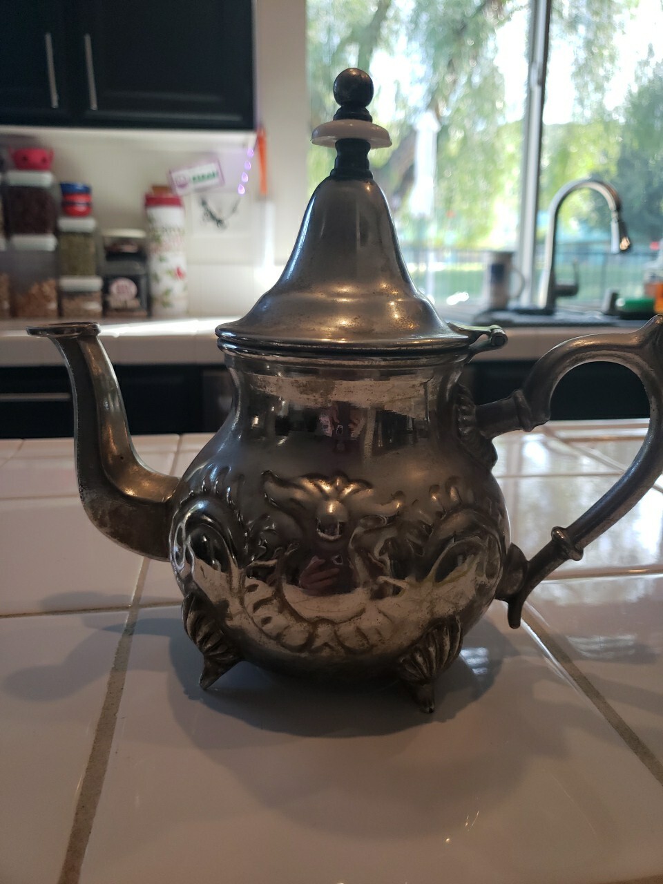 MAGMA Silver Metal TEAPOT Decorative Shells Fancy Tea Pot China | eBay