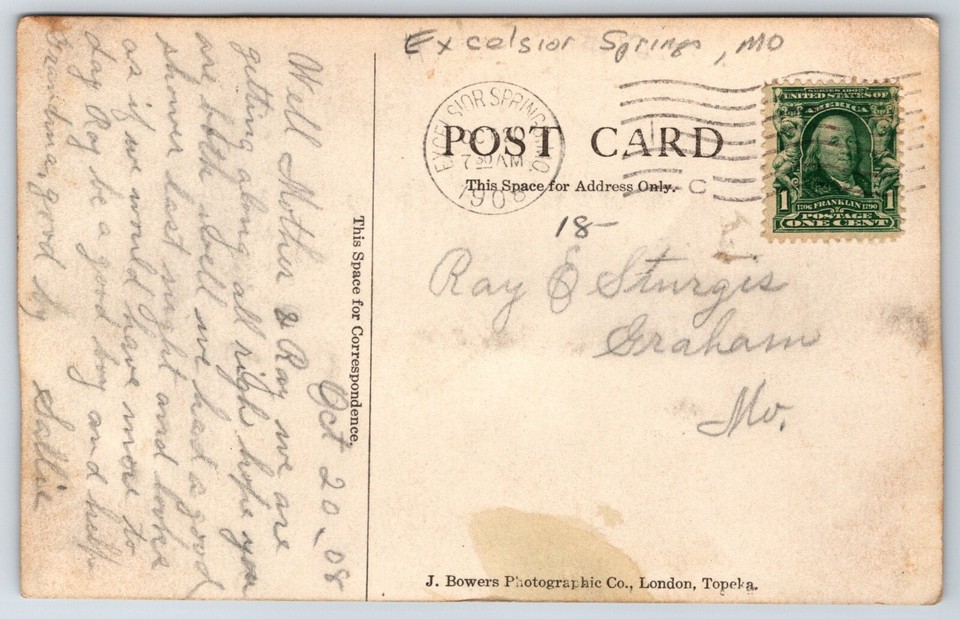 Excelsior Springs Missouri~Hotel Castle Rock Behind Stone Wall~1908 ...