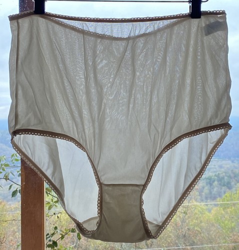 Vintage Maidenform Wise Buys 8 Ivory High Waist Granny Silky Bikini