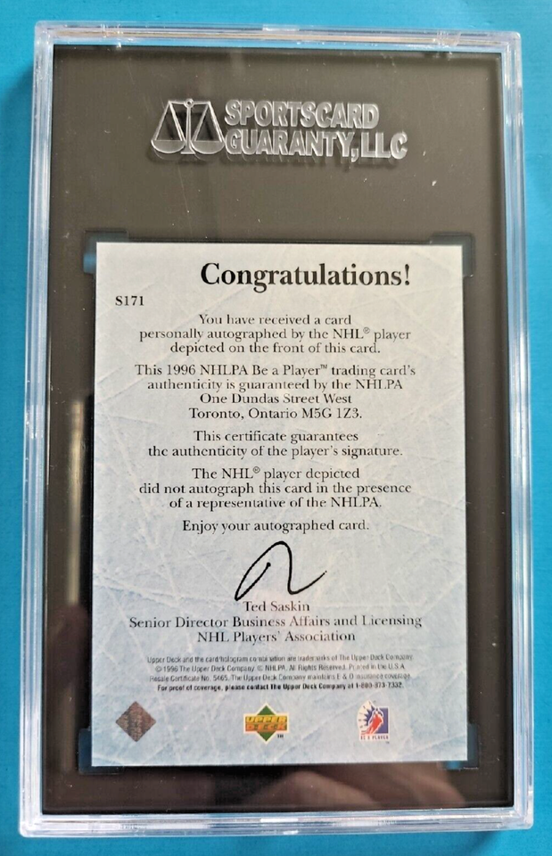 1995-96 Daniel Alfredsson Be A Player # S171 Rookie Autograph RC Auto ...