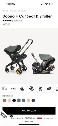 New Doona +car seat + Base Slate Green Expiration Date 2029-12-27 | eBay