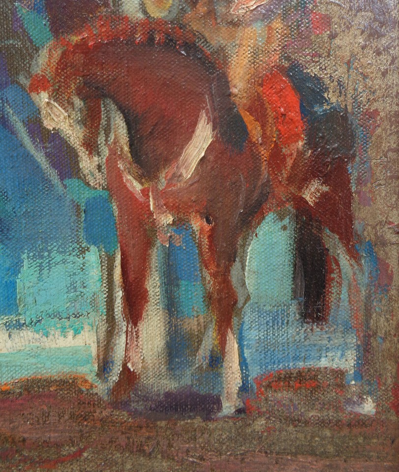 1953 JON CORBINO (1905-64) painting CRUCIFIXION Christ BEN BADURA frame ...