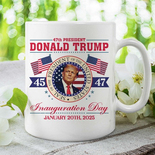 Donald Trump Vance Inauguration Day 2025 Coffee Mug, 47th US President ...