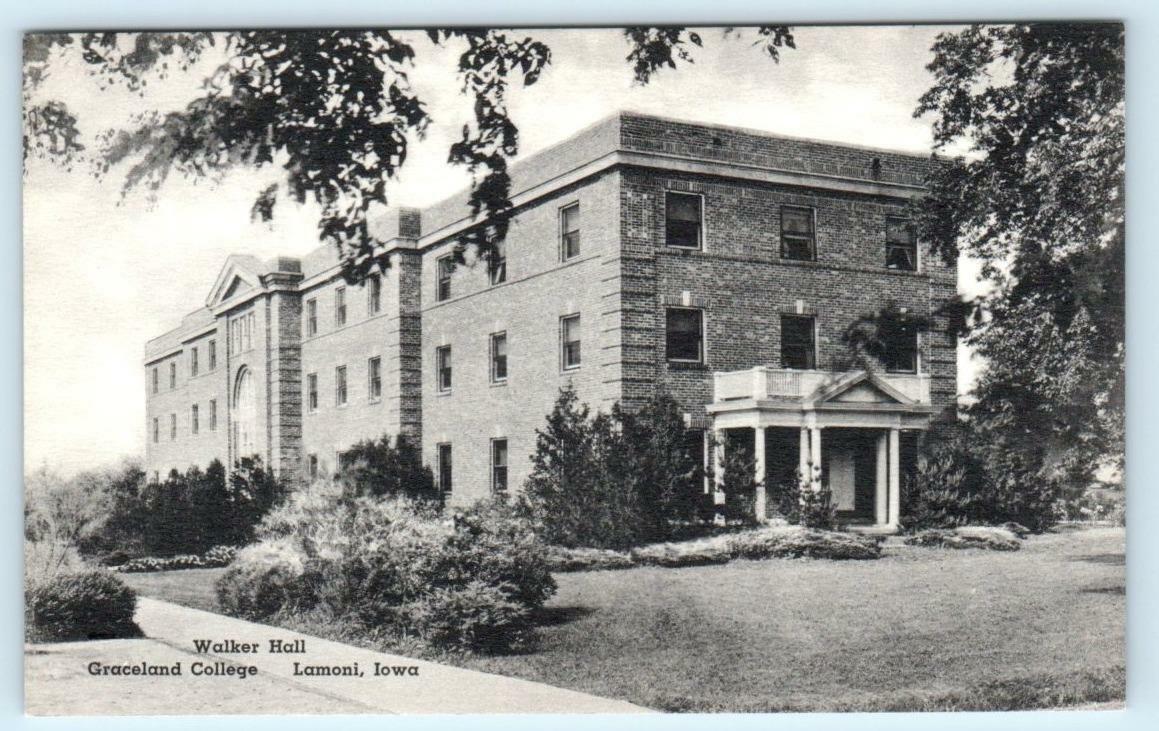 LAMONI, Iowa IA ~ Walker Hall GRACELAND COLLEGE Decatur County Postcard ...
