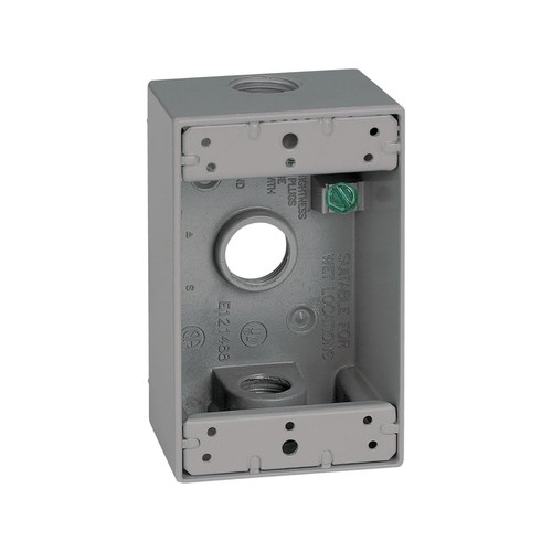 14250 Metal Electrical Outlet Box, Weatherproof, Easy Mount Plug and ...