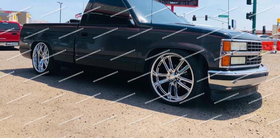 22x9 22x11 US MAGS BULLET U131 WHEELS RIMS TIRES CHEVY GMC OBS C10 ...
