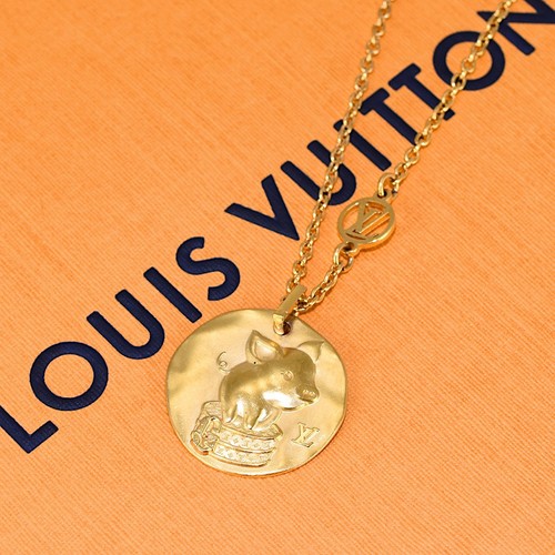 LOUIS VUITTON Collier Louis in the Sky Pendant Necklace M65164 Gold ...