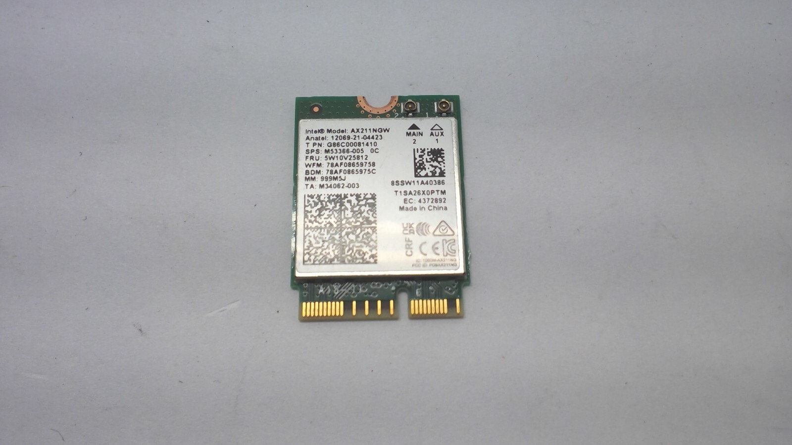 Intel Model: AX211NGW WiFi Wireless Card Used | eBay