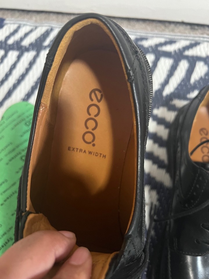 Ecco Shock Point Mens Black Leather Oxford Lace Up Dress Shoe Sz EU 47 ...