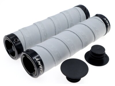 Giant Double Lock-On Handlebar Tape Grips GIANT Pattern Silver | eBay