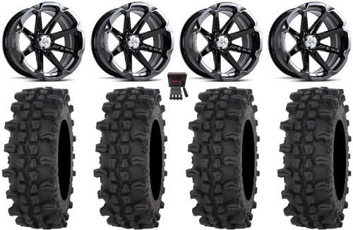 MSA Diesel 14" Wheels Black 27" ACP Tires Yamaha Grizzly Rhino | eBay