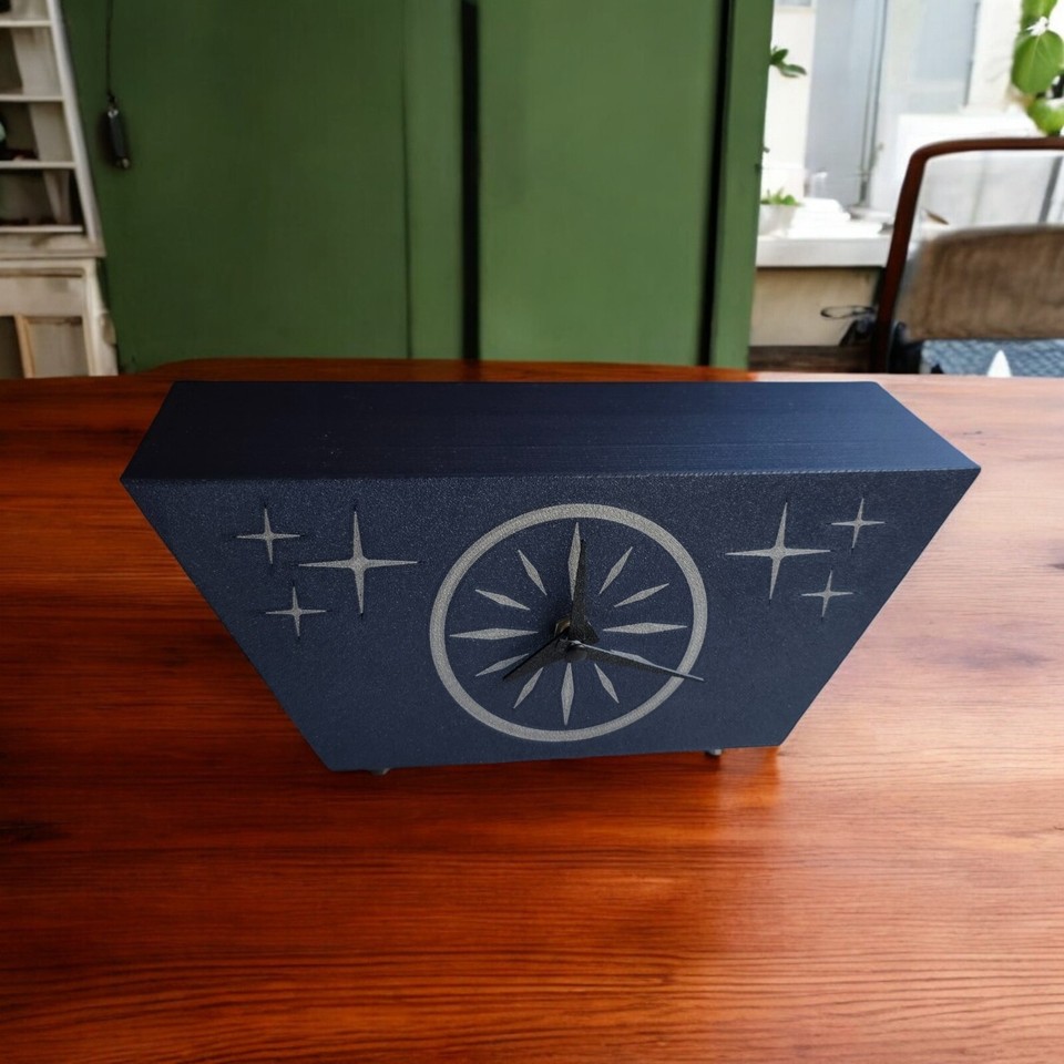 Starburst Radiant Desk Clock Mid Century Modern Space Age Retro Atomic ...