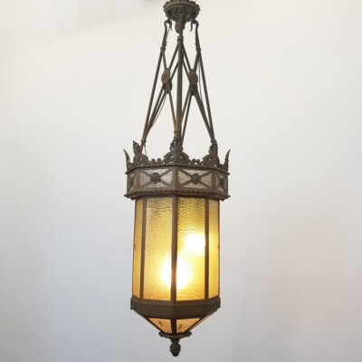 Salvage Original Vintage Art Deco Style Gothic Octagonal Ceiling Lights ...