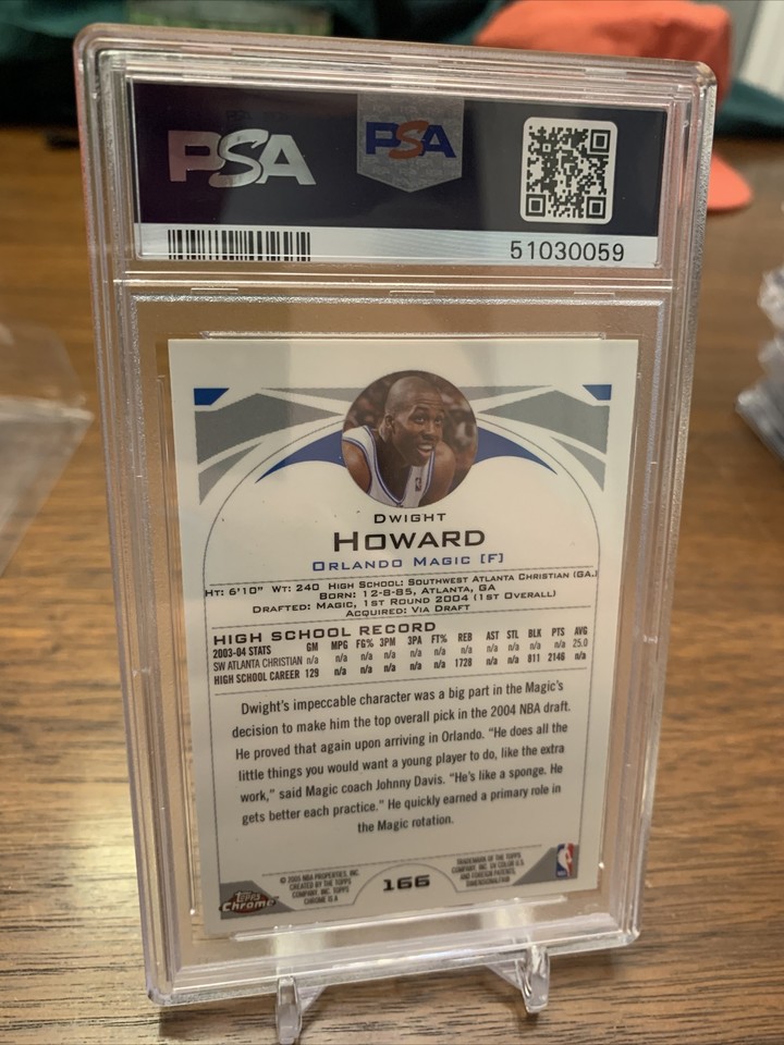 2004 Dwight Howard Topps Chrome Rookie Card PSA 9 Orlando Magic Hof | eBay