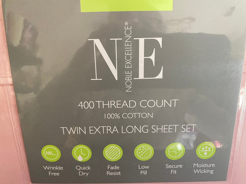 NOBLE EXCELLENCE TWIN EXTRA LONG NEW SHEET SET ROSE 3 PC | eBay
