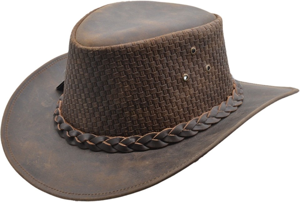Leather Cowboy Hat Jacaru Swagman Australian Cowboy Western American ...