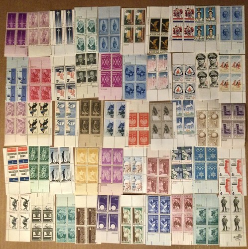 US Mint Stamps Huge 3c 4c 5c 6c 8c Plate Blocks Lot - 50 PB All ...