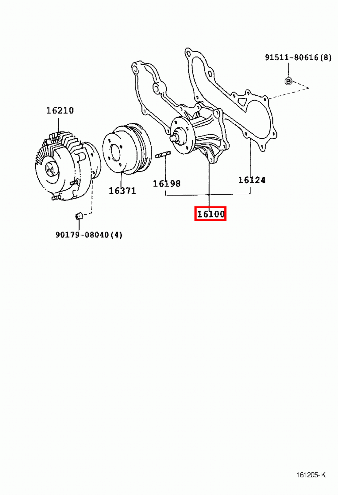 Genuine Hilux RZN200 RZN193 RZN169 3RZ FE 2RZ 3RZ Water Pump With ...