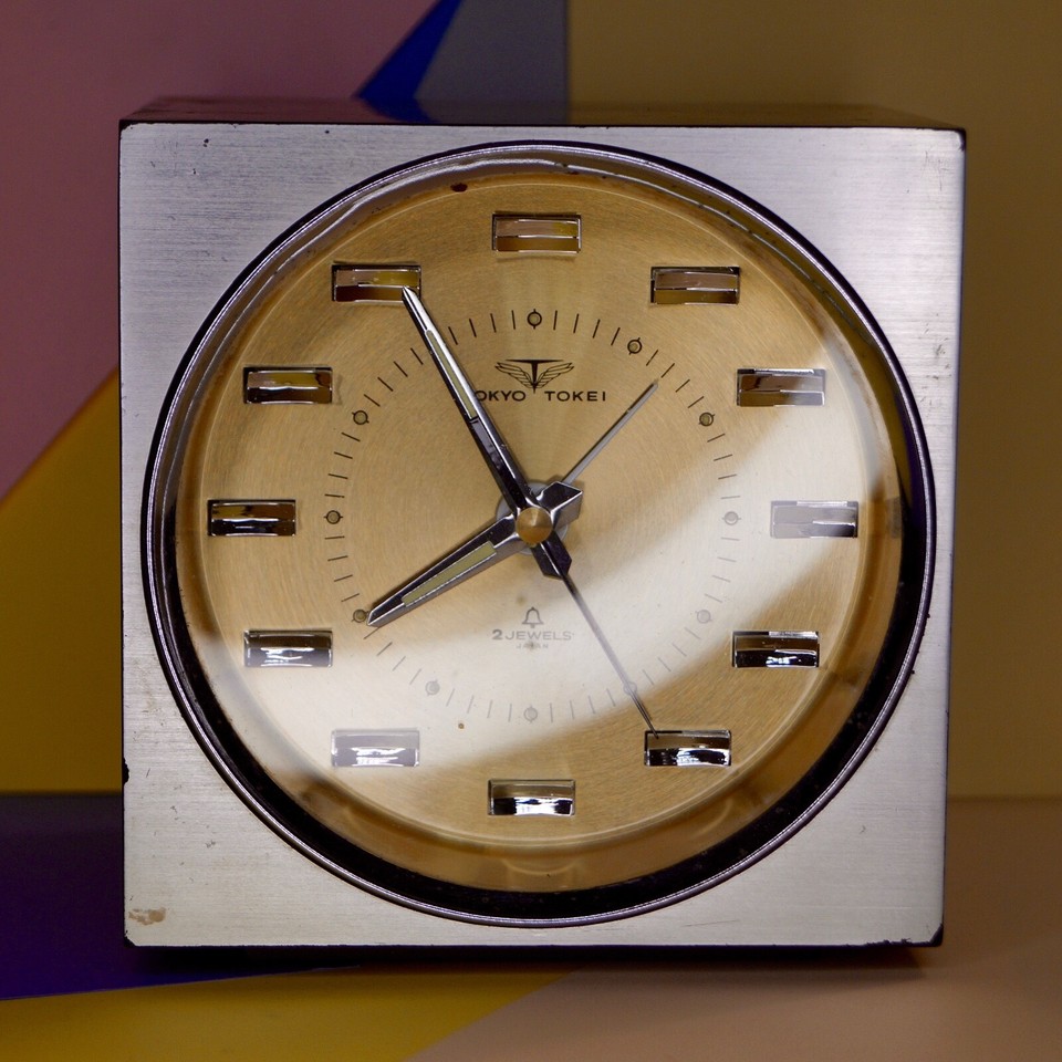 Vintage - Retro Square Tokyo Tokei Mechanical Alarm Clock Needs ...