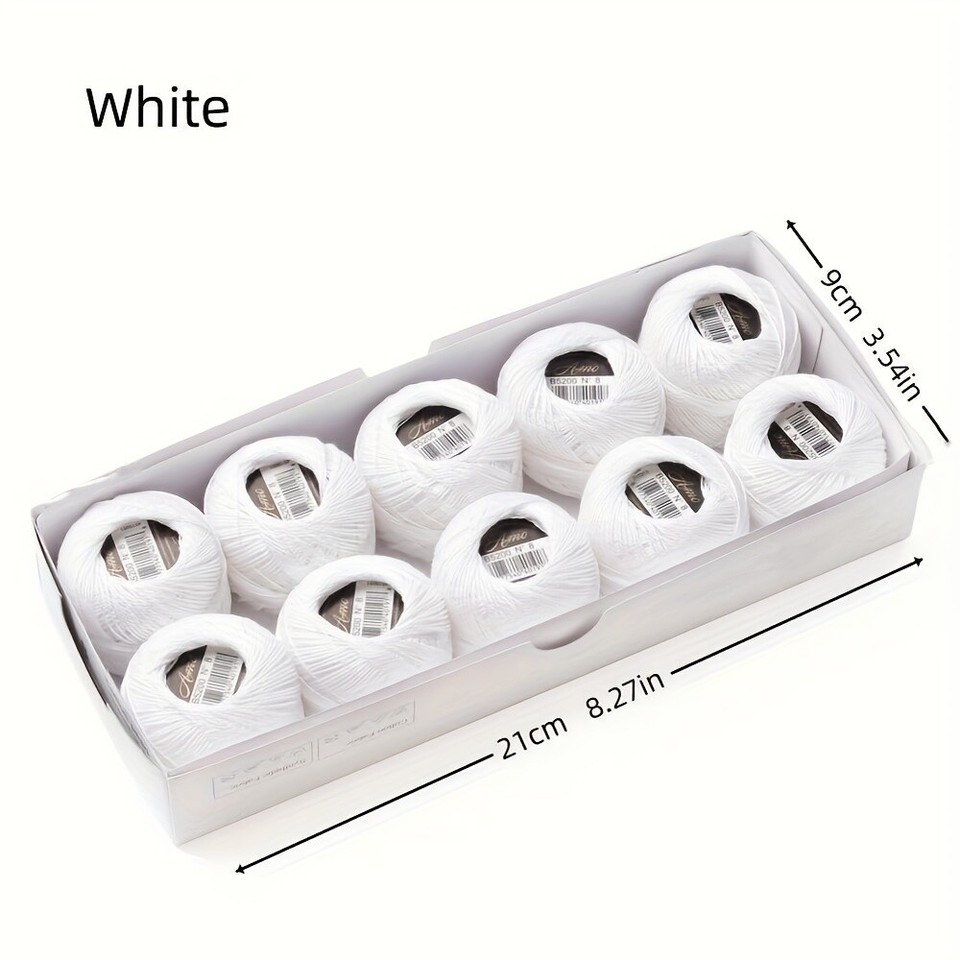 10 Balls/Set Size #8 Pearl Cotton Crochet Thread Embroidery Craft ...