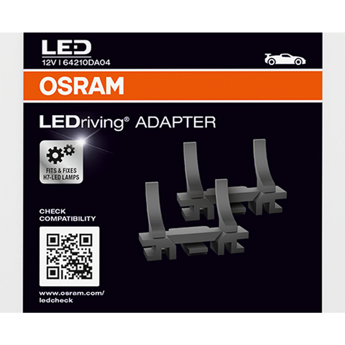 2x OSRAM LEDriving Adapter H7 LED 64210DA04 FIAT 500 Ford Fiesta Focus ...