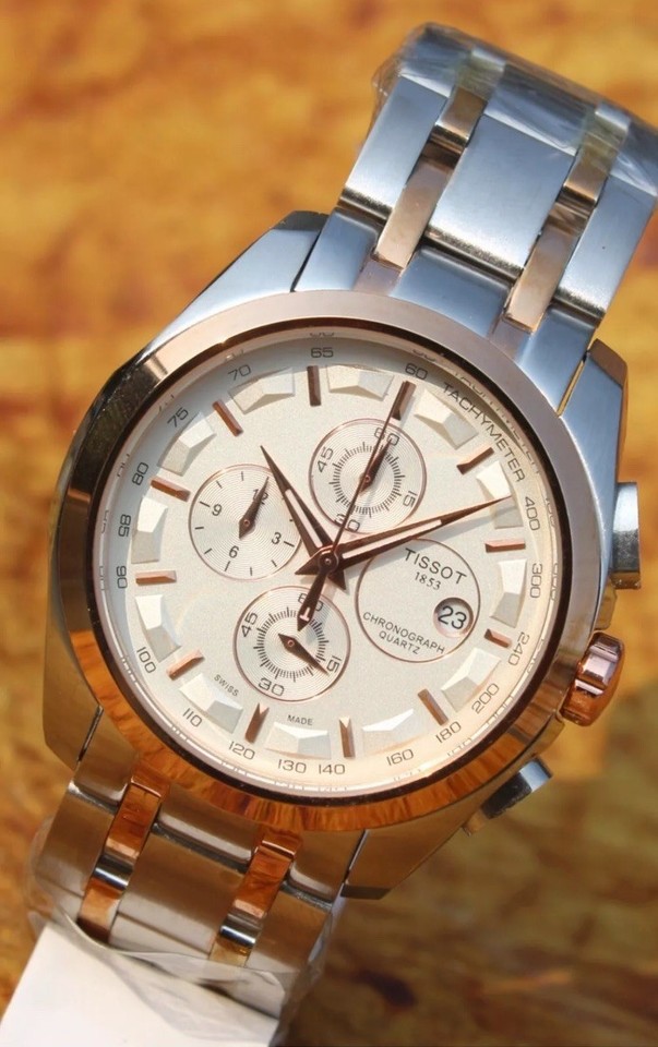 Tissot Tachymeter Swiss Chronograph Men's White Dial Date Indicator ...