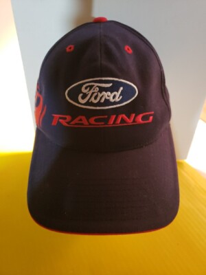 NASCAR Ford Racing Hat Adjustable Navy Blue w/ Red Trim | eBay