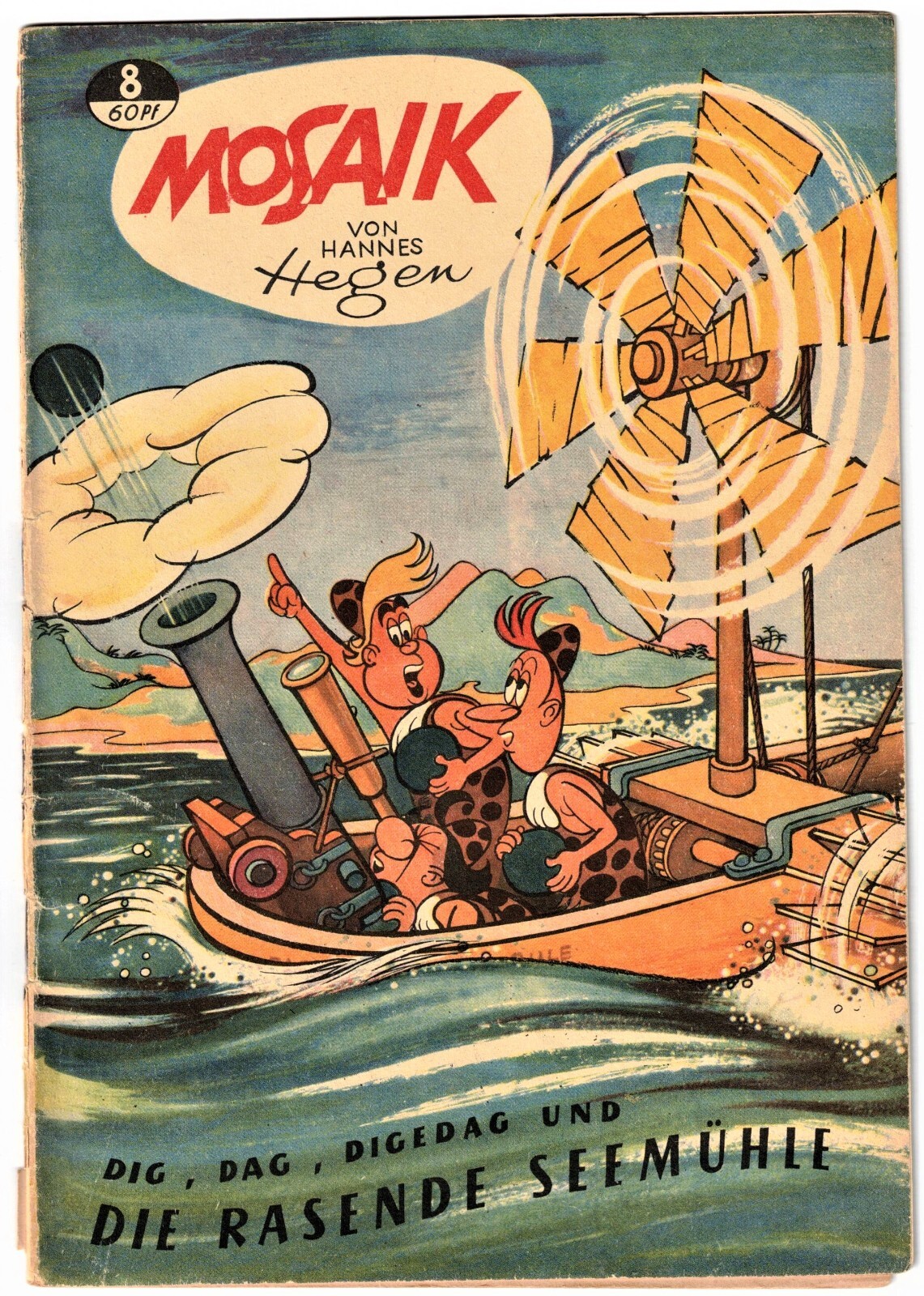 DDR Comic Mosaik Original Hannes Hegen Digedags Heft Nr. 8 – Juli/1957 ...