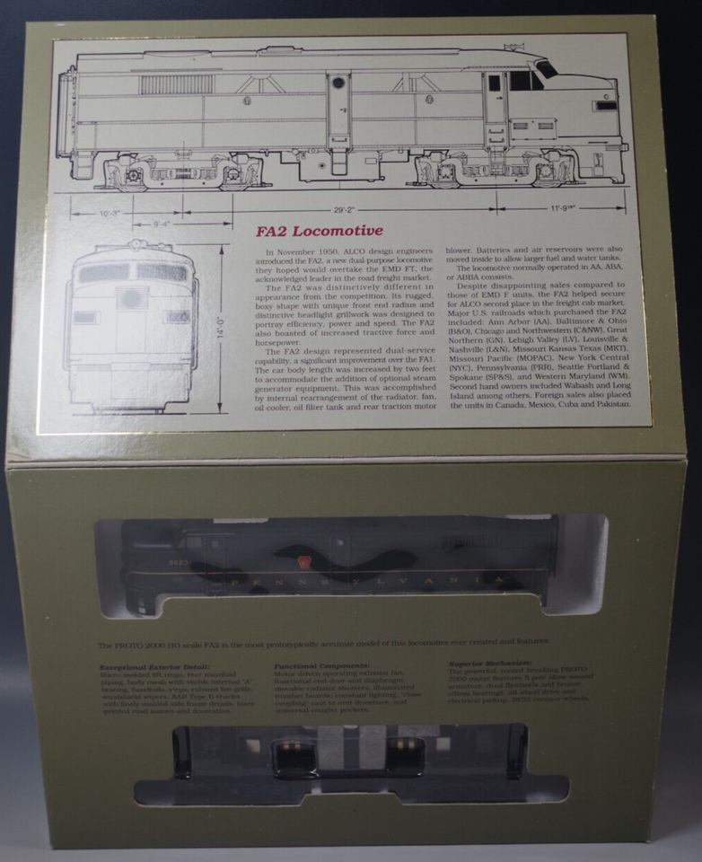 PROTO 2000 SERIES FA2 LOCOMOTIVE 8375 PENNSYLVANIA PRR #9623 HO SCALE ...