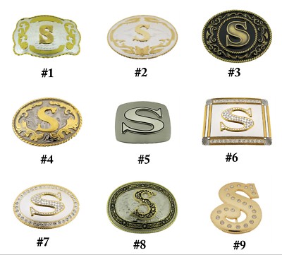 Initial Letter S Belt Buckle Alphabet s Monogram Western Cowboy Rodeo ...