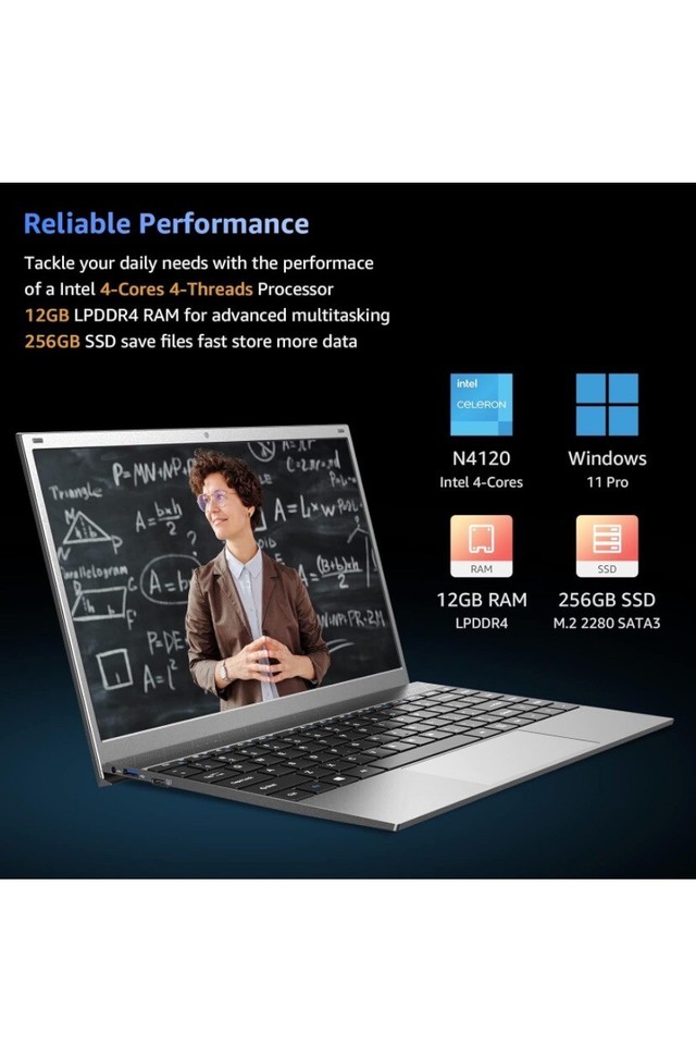 Tulasi Laptop Computer, 12GB RAM,512GB SSD,Intel Quad-Core Processor up ...