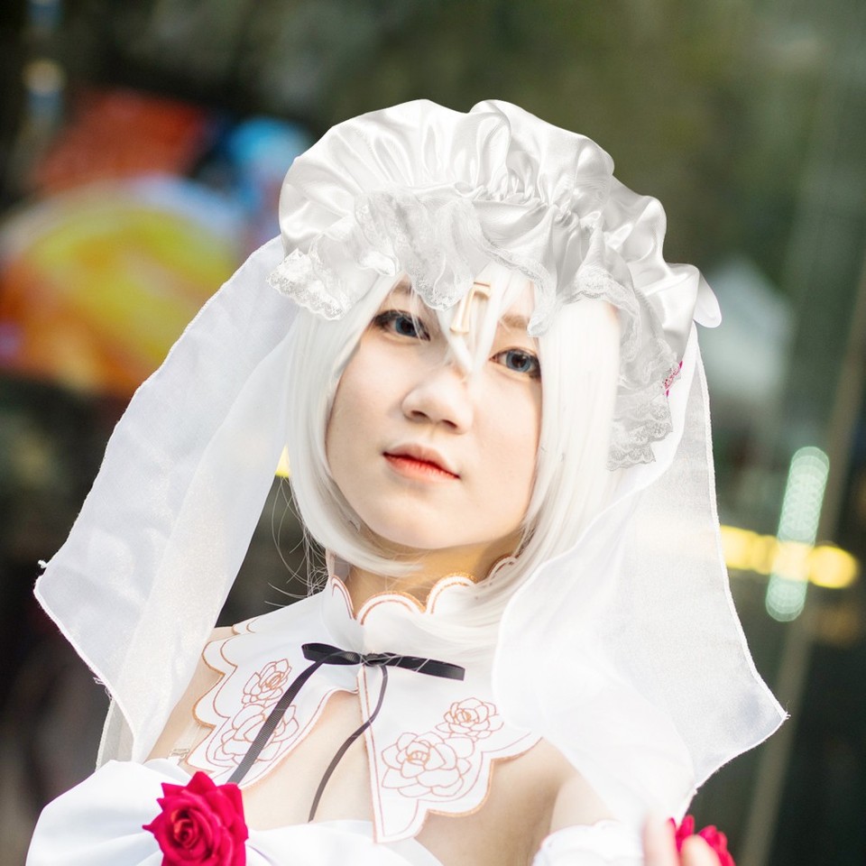 Red Maid Costume Bonnet for Women Headband Vintage Hat Lady Cap Lace ...