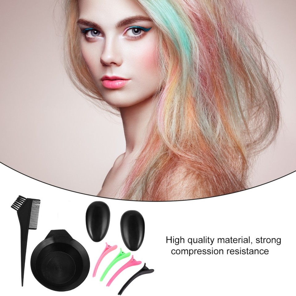 3 Sets Hair Coloring Tools Sectioning Clips Ear Caps Bowl Hair Dye Comb ...
